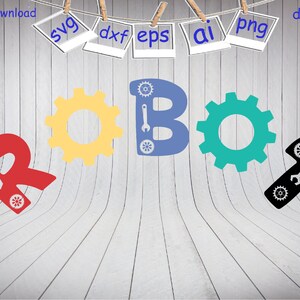 Robots Birthday Party Svg, Robots Birthday Pack Svg, Robots Svg, Digital Download, Robots Bundle ...