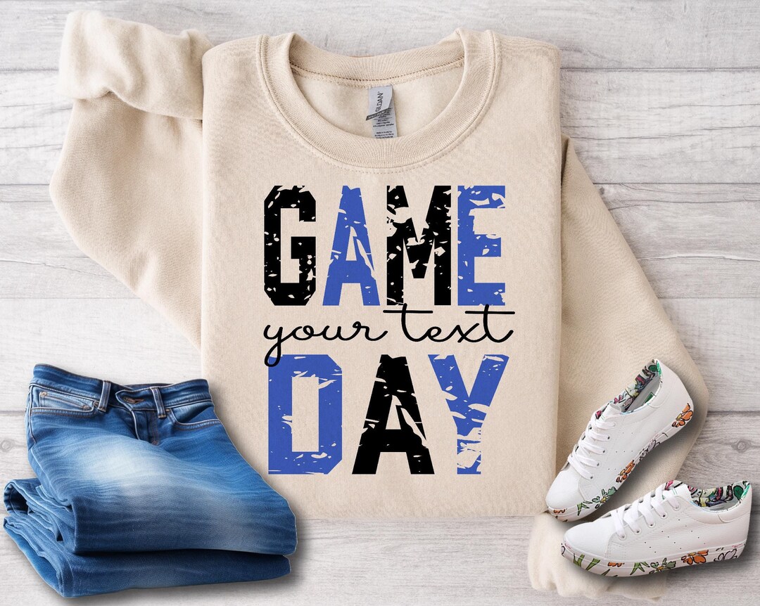 Game Day Your Text Custom Design Png, Retro Custom Grunge Letters ...