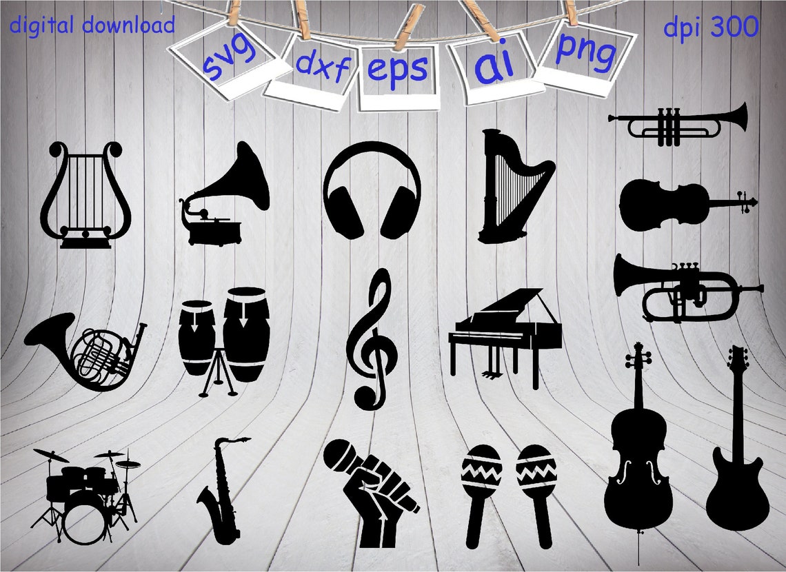 Musical Instruments Svg Drummer Svg Guitar Svg Trumpeter - Etsy