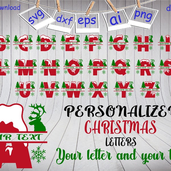 Christmas Monogram Letter Svg - Etsy