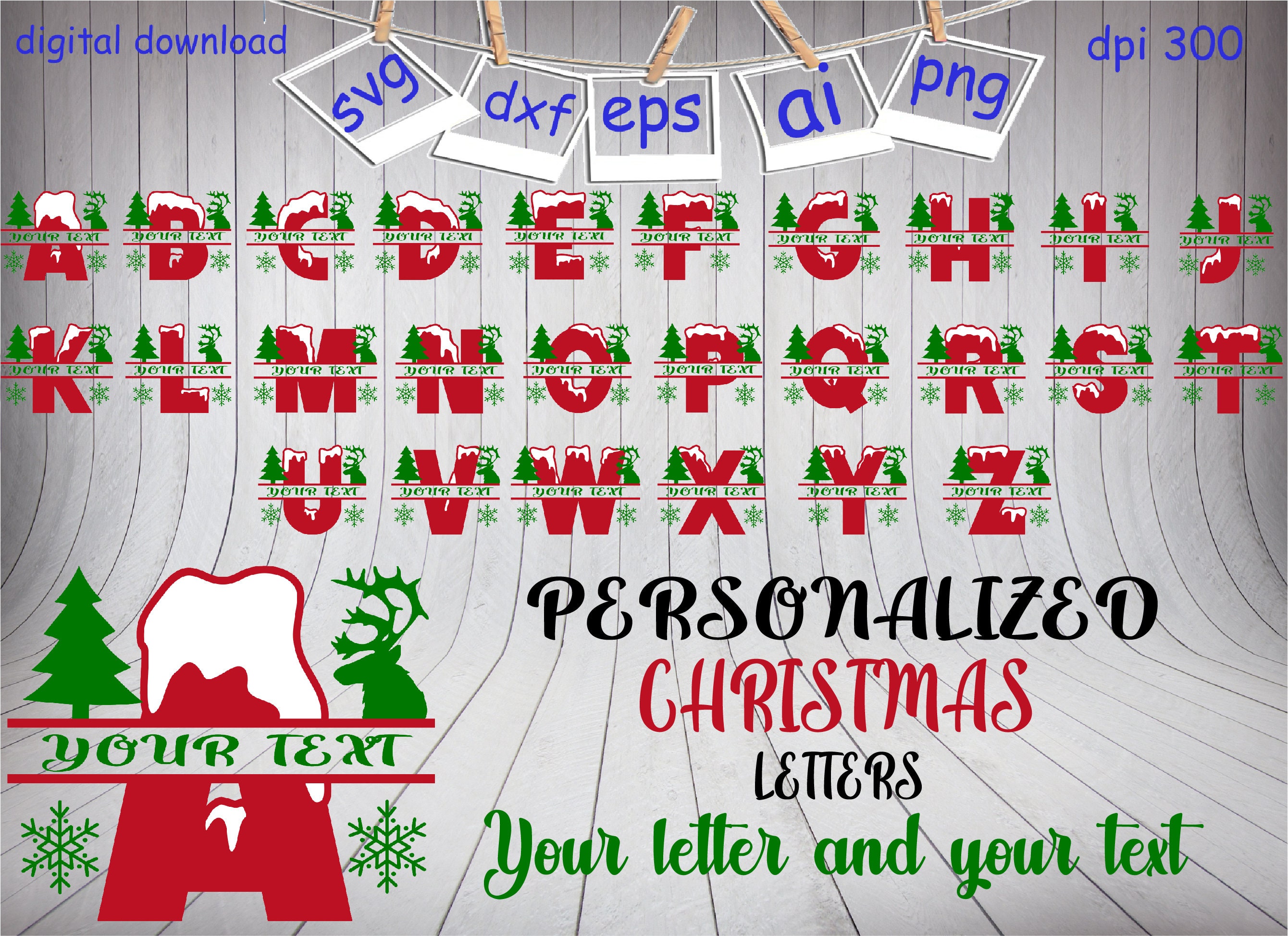 Read Discription Christmas Letters Svg Christmas Alphabet - Etsy
