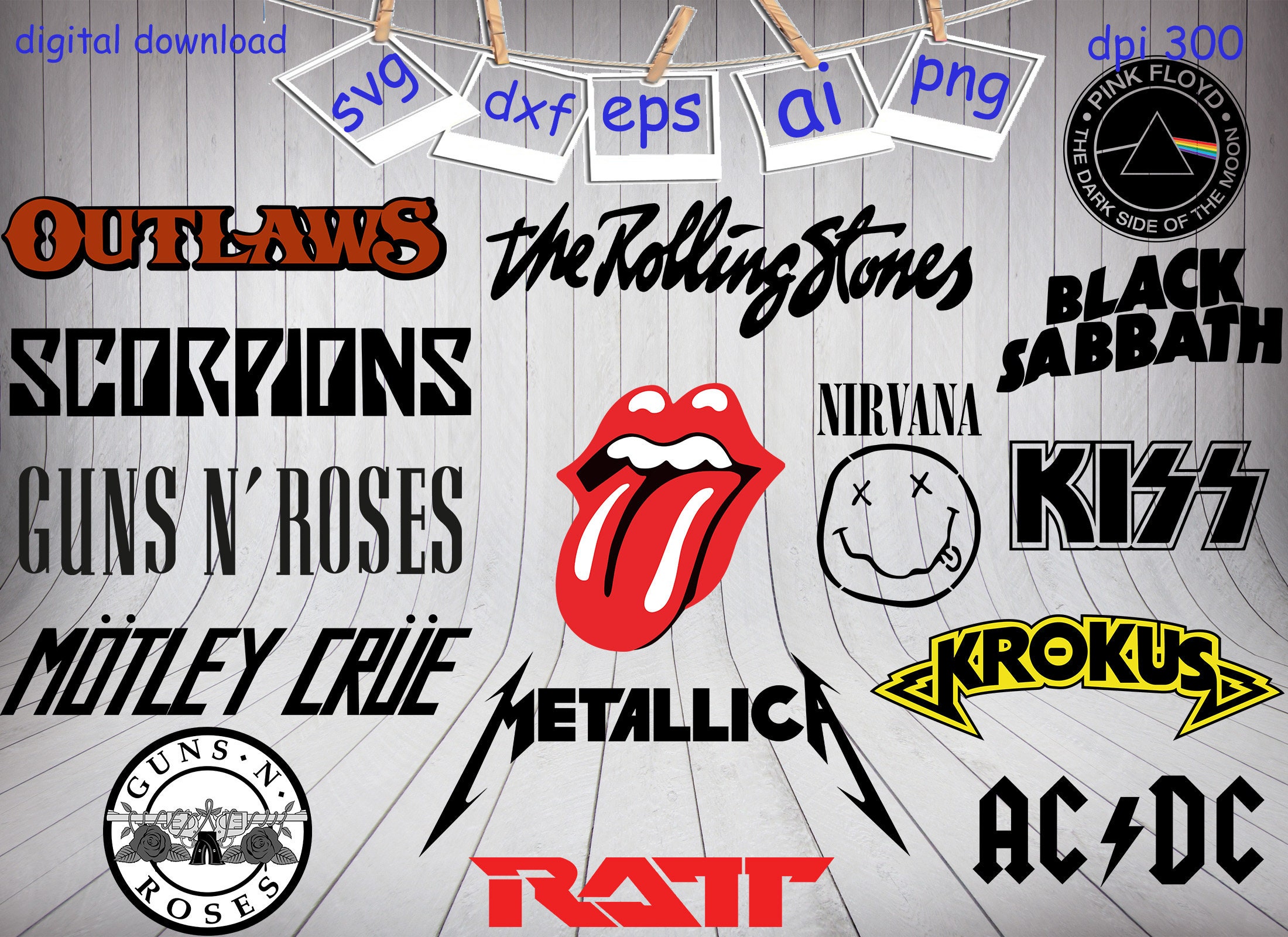 Bands svg Rock bundle svg Bands clip art Rock Bands Svg | Etsy