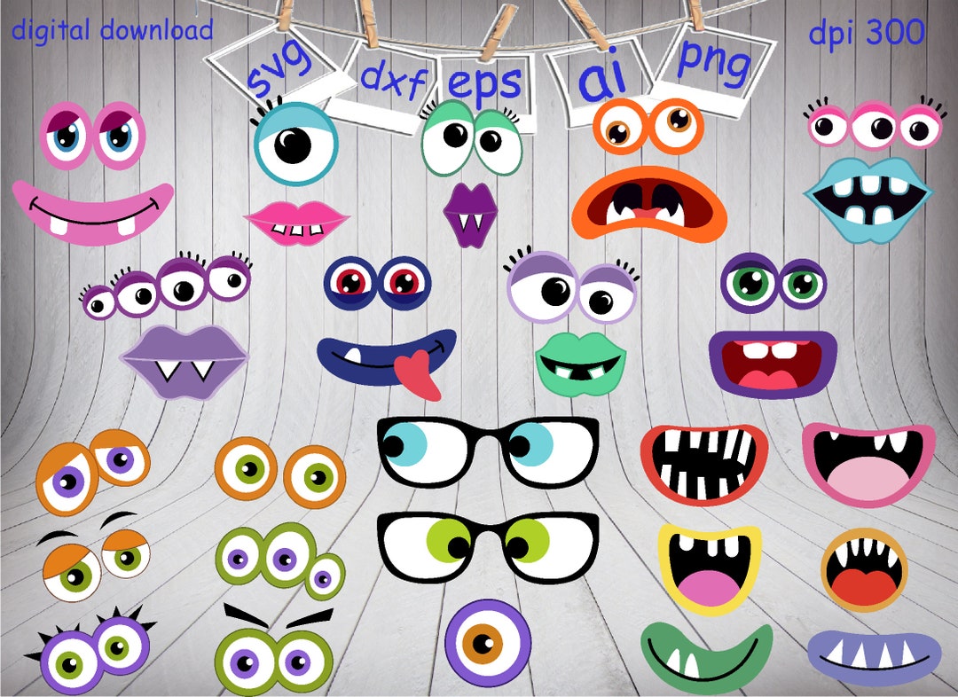 24 Halloween Faces for Party Svg, Happy Halloween Svg, Monsters Svg ...