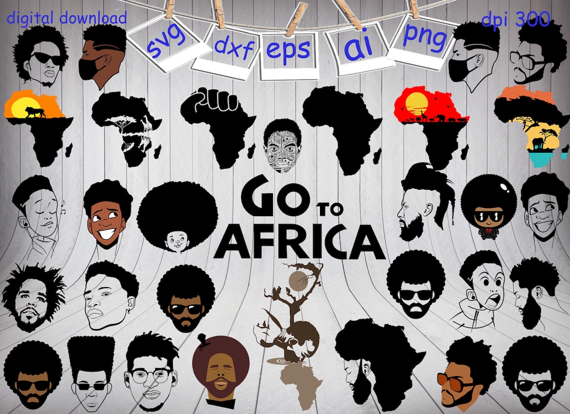 32 Afro Man Bundle Svg Black Man Svg Afro Boy Svg Black Man - Etsy