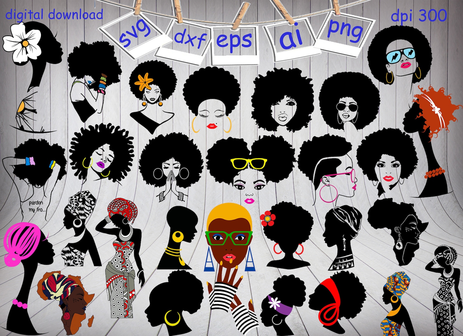 357 Afro Bundle Svg Afro Girl Svg Africa Map Svgafrican | Etsy