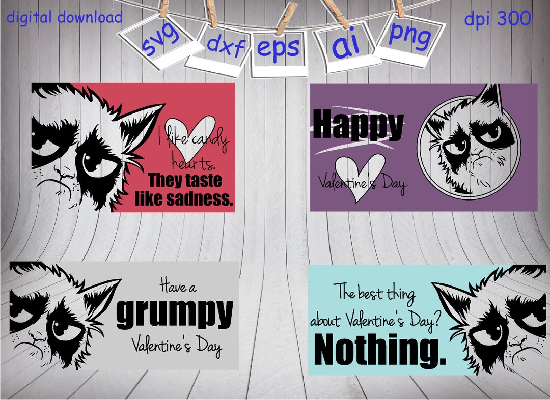 Valentine's Day Svg, Anti-valentine Svg, Grumpy Cat Svg, Valentine Svg ...