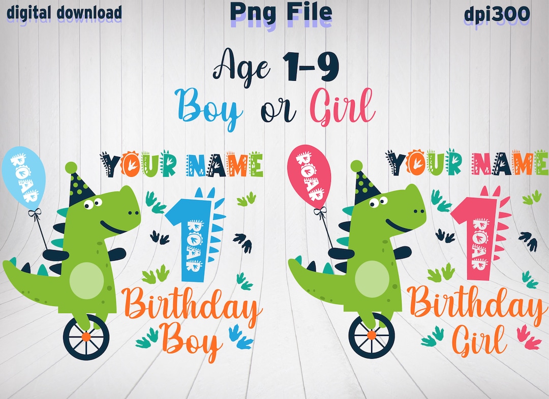 Birthday Boy or Birthday Girl Personalized File for Dinosaur Birthday ...