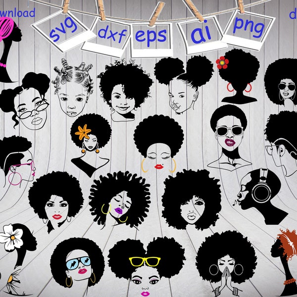 Natural Hair Svg - Etsy