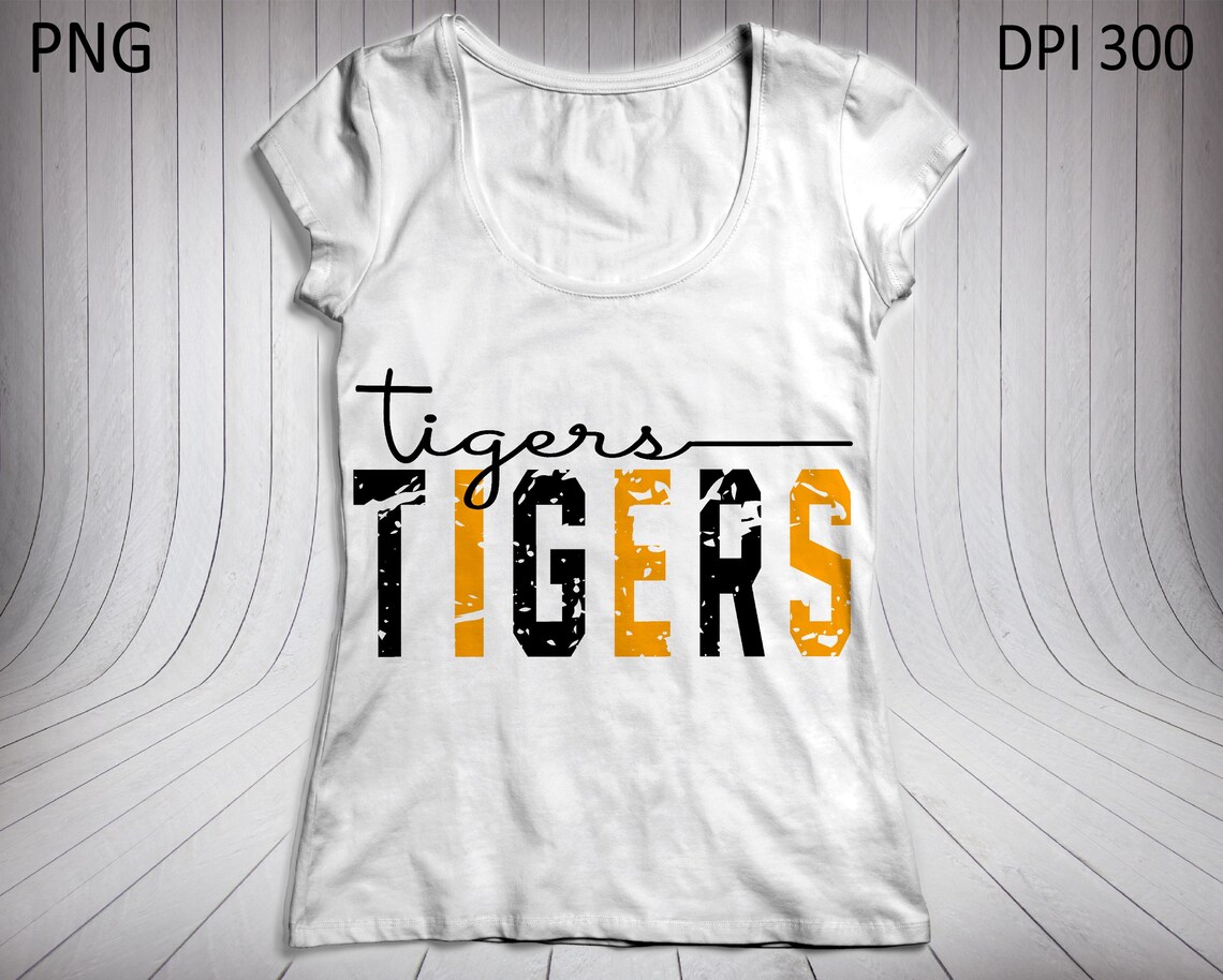 Tigers Mascot Team Png, Retro Distressed Design Png, Tigers Mascot ...