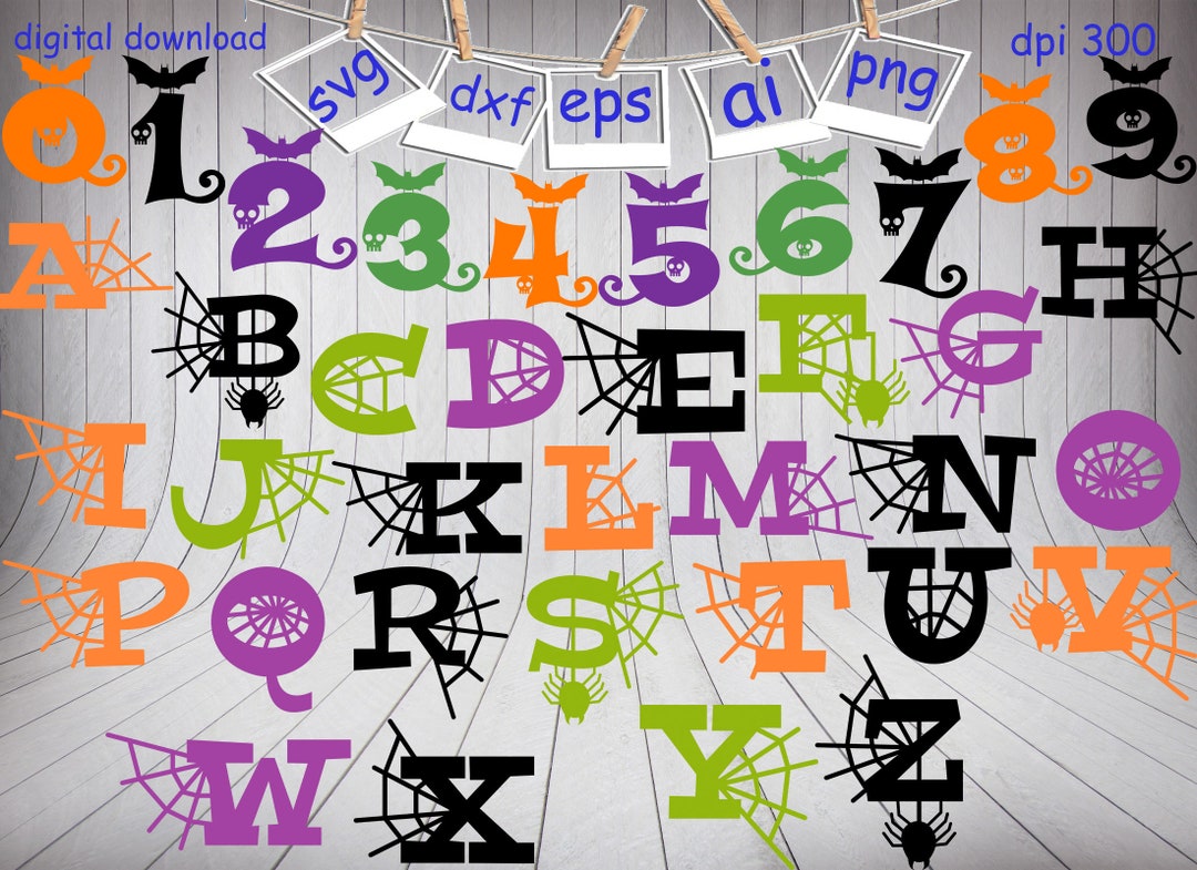 Halloween Font Svg, Halloween Svg, Halloween Monogram Svg, Halloween ...