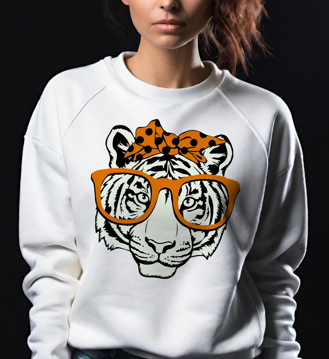 Tigers Bow Png , Tiger With Glasses Png, Coquette Tigers Png, Retro ...