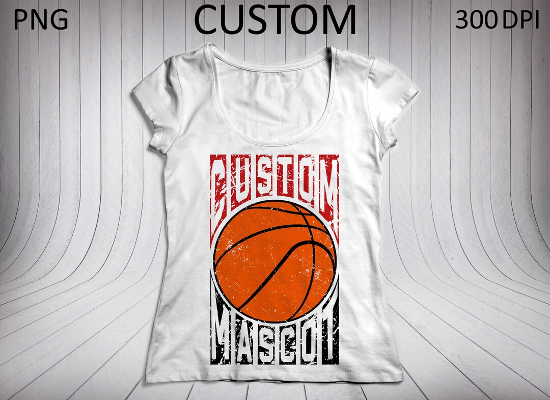 Custom Mascot Basketball Png, Retro Custom Letters Design Png, Colorful ...