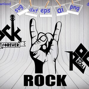 Rock and Roll Svg, Rock Bundle Svg, Rock Forever Svg, Lets Rock Svg ...