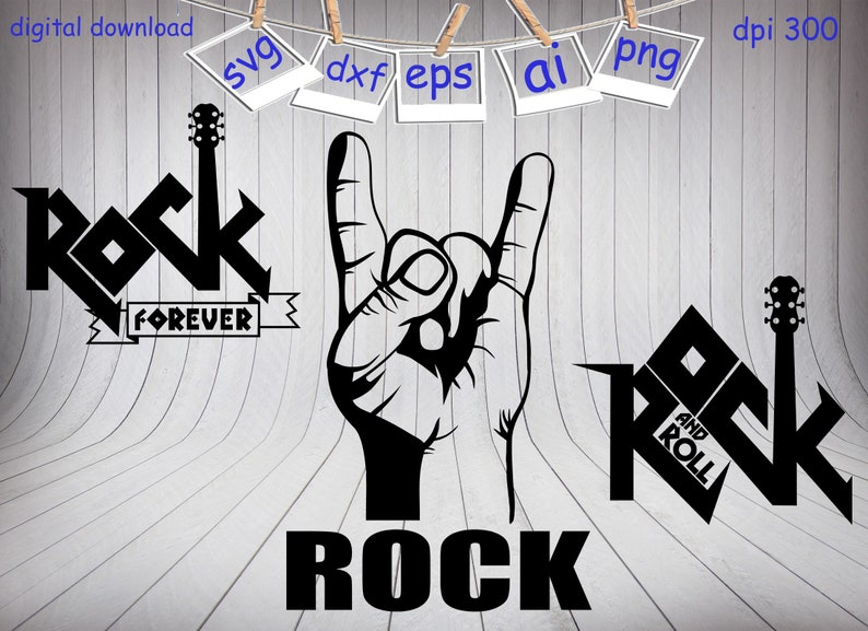 Rock and Roll Svg, Rock Bundle Svg, Rock Forever Svg, Lets Rock Svg ...