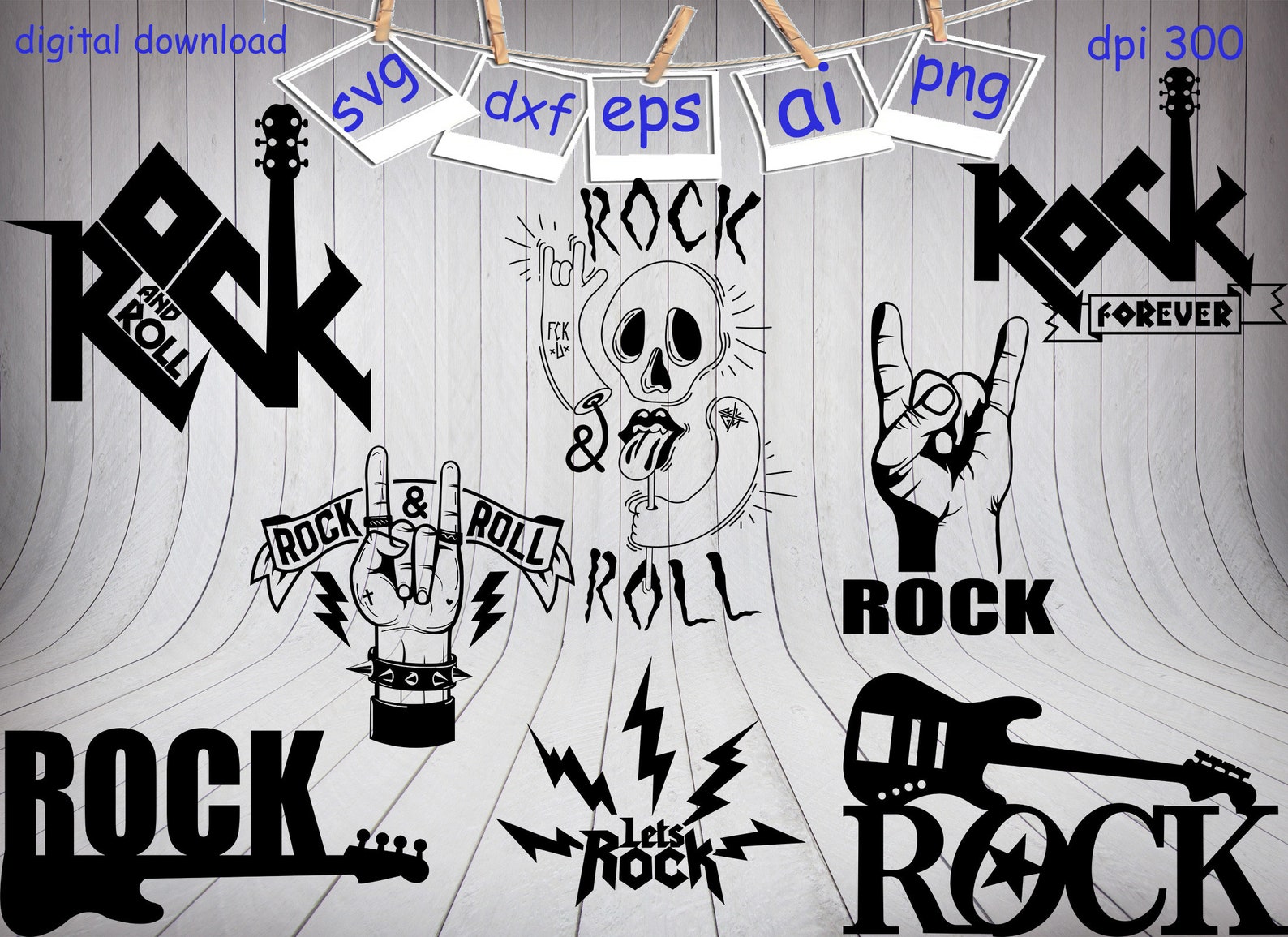 Rock And Roll svg Rock bundle svg Rock Forever svg Lets | Etsy