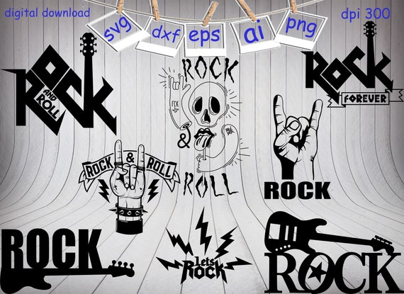 Rock And Roll svg Rock bundle svg Rock Forever svg Lets | Etsy