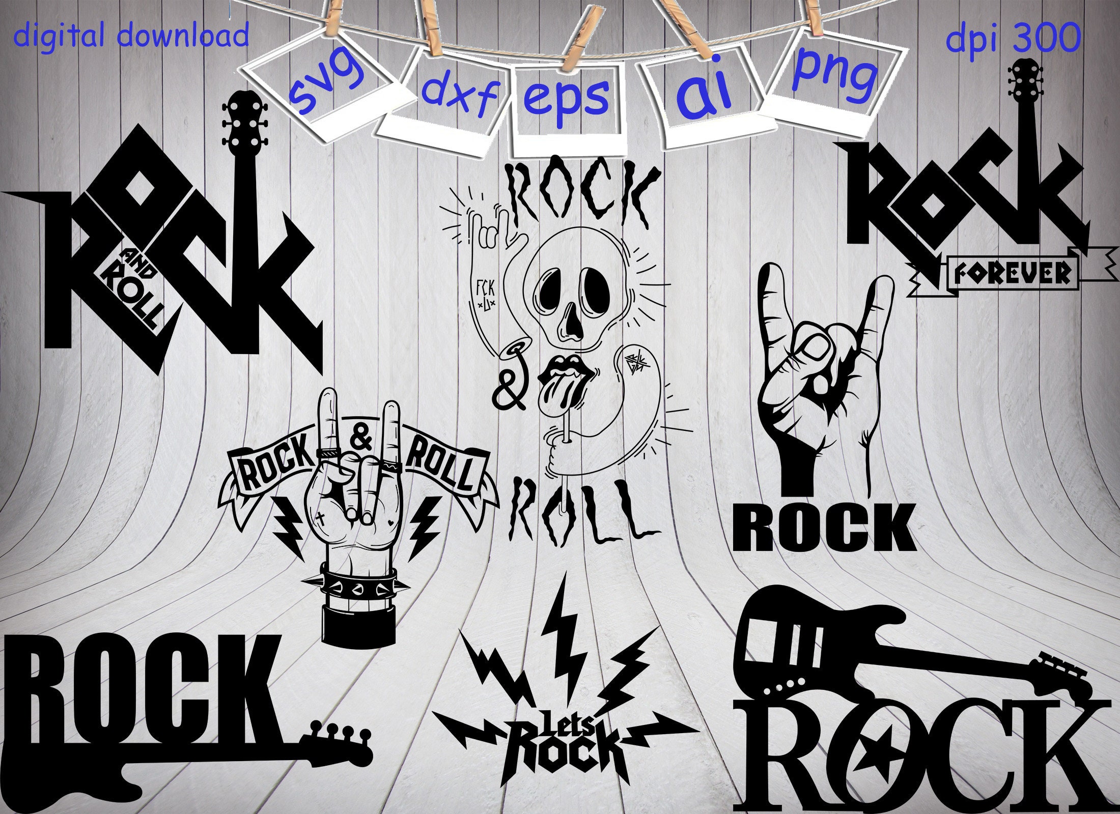 Rock and Roll Svg Rock Bundle Svg Rock Forever Svg Lets - Etsy Canada