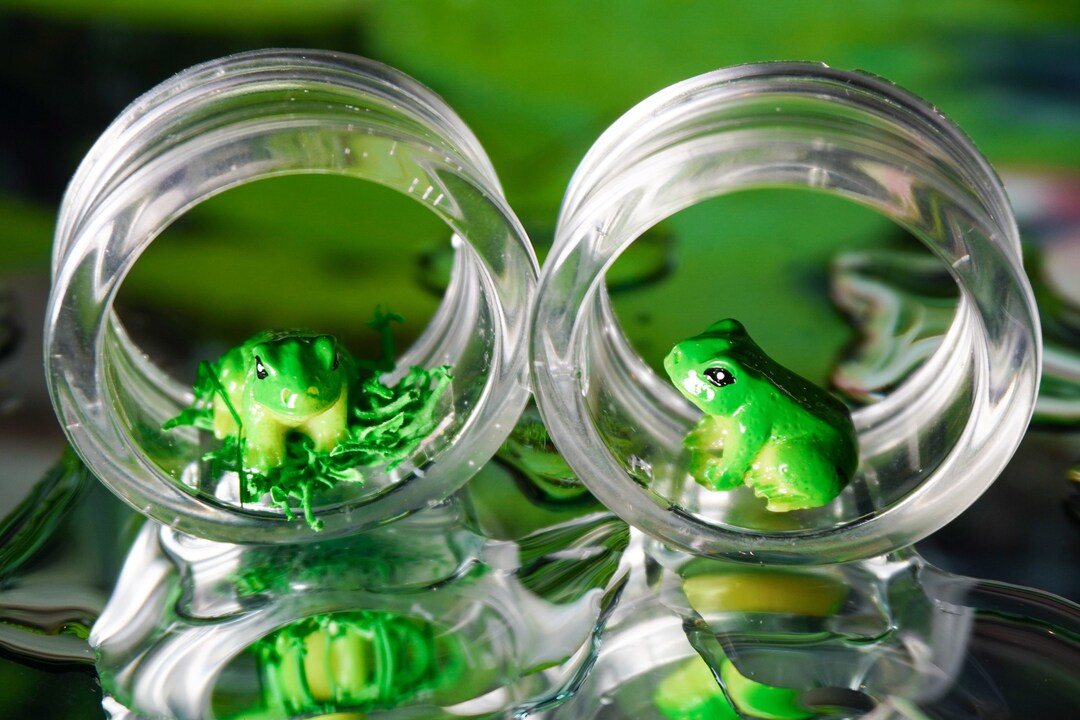 Its a Froggy Frog World Resin Custom Double Flared Spacer Plugs Frog ...