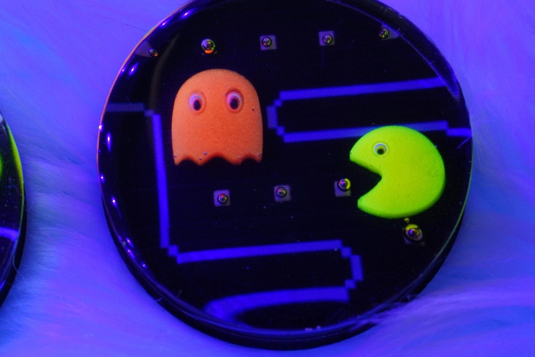 Pacman Arcade Game Plugs: Glow in the Dark Double Flared Gauges - Etsy