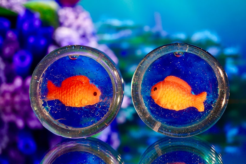 Goldfish Shaker Plugs: Handmade Double Flared Gauges (40-50mm) - Etsy