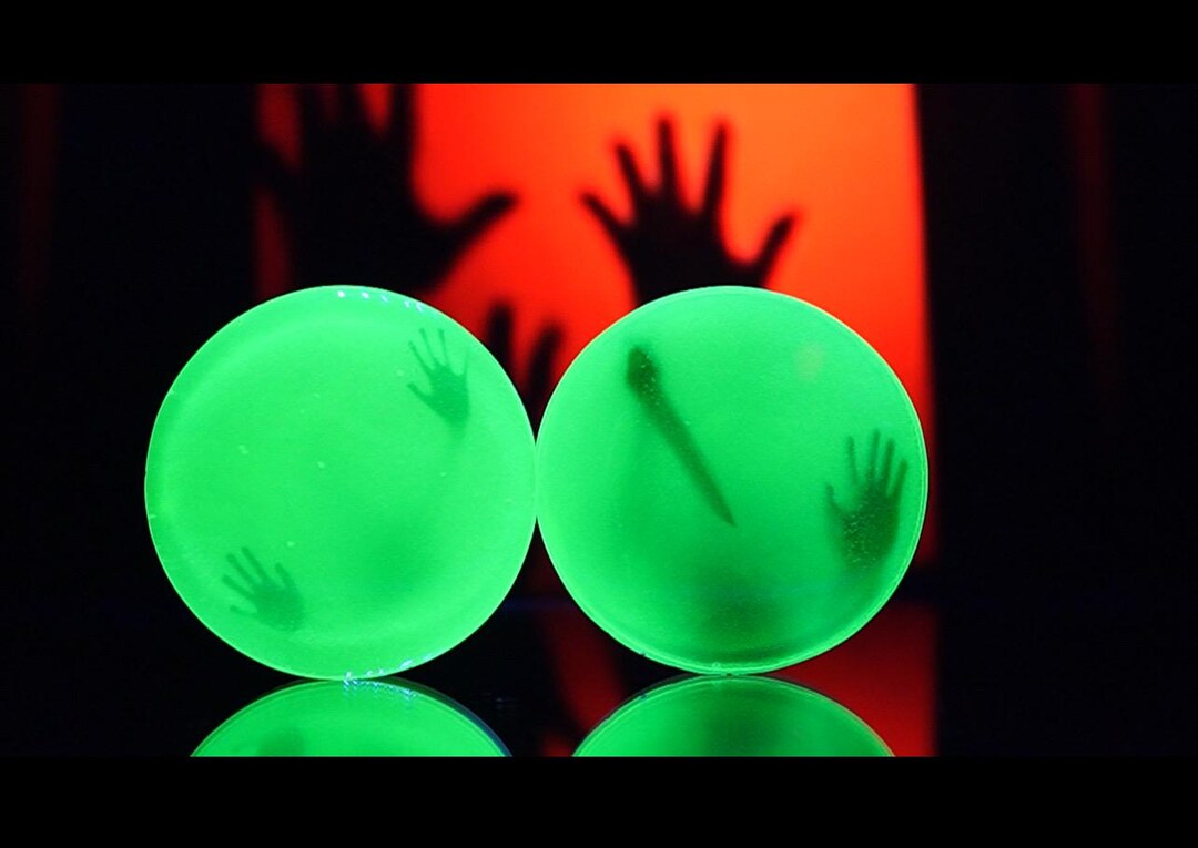 Peek a Boo!! Glow in the Dark Double Flare Ominous Scary Plugs Spooky ...