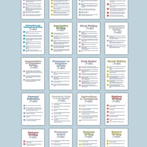 20 Writing Prompt Checklist (cheat Sheet) Bundle | Writing Prompts ...