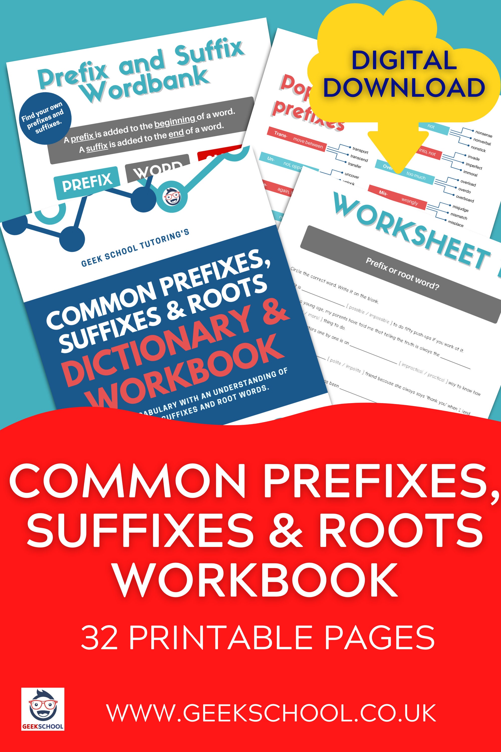 Prefixes, Suffixes and Roots Workbook Instant Download - Etsy