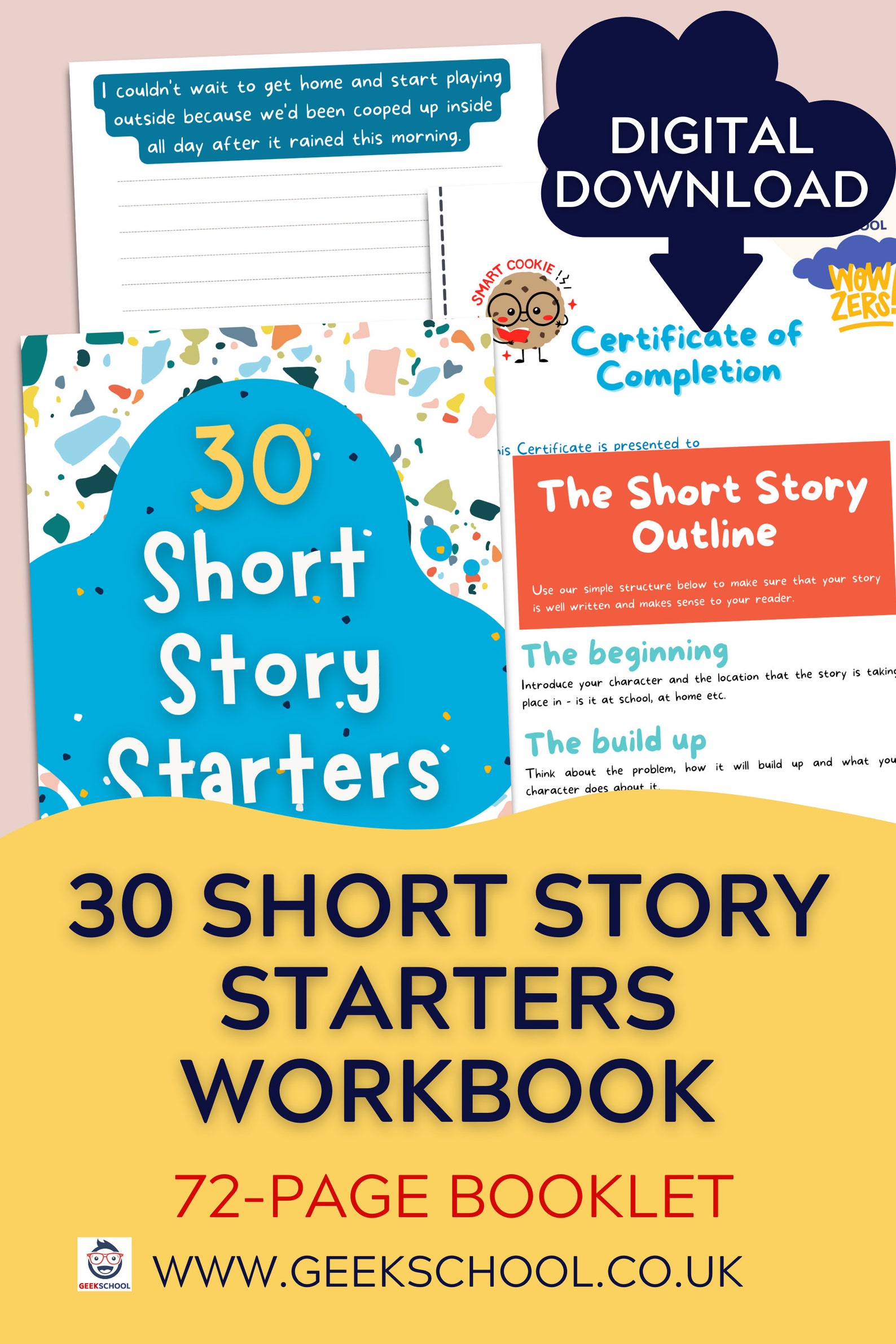30 Short Story Starters Workbook - INSTANT DOWNLOAD Story Prompts ...