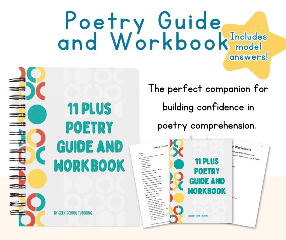 11 Plus Poetry Guide and Workbook Poem Analysis English - Etsy