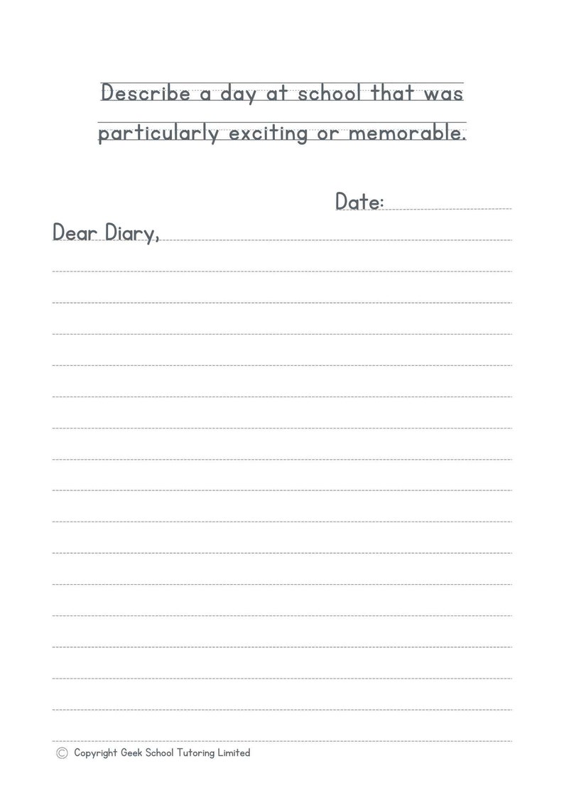 11 Plus Diary Entry Writing Prompts Booklet 50 Writing Tasks Writing ...