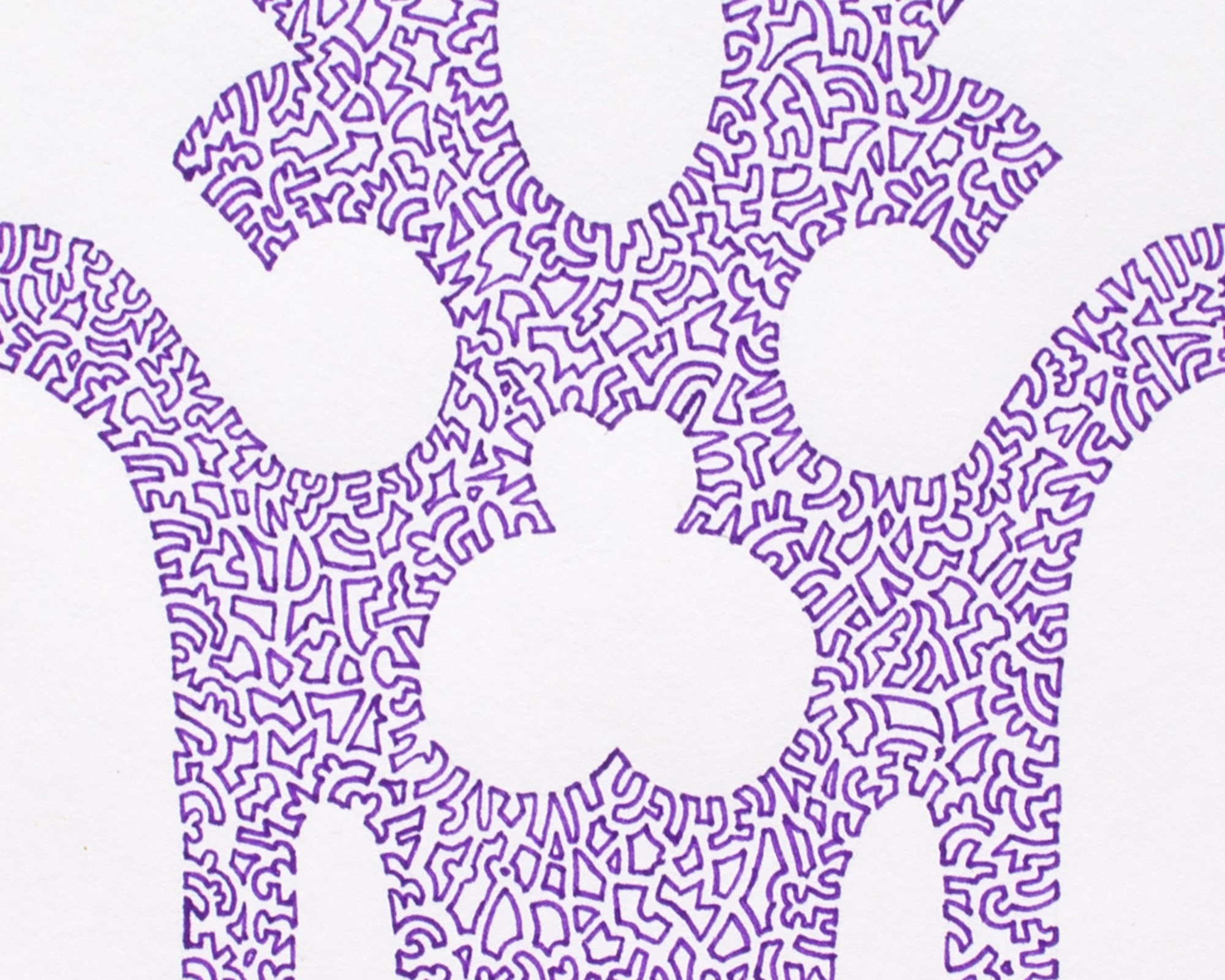 Violet Emblem Doodle | Tiny Art | Doodle Art | Small Technical ...