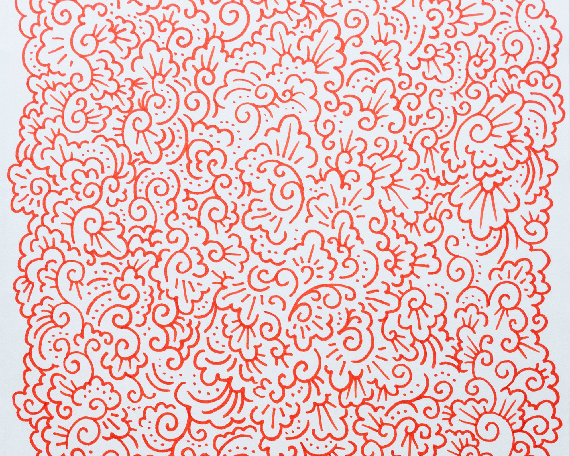 Orange Swirly Doodle | Zentangle Art | Doodle Art | Technical ...