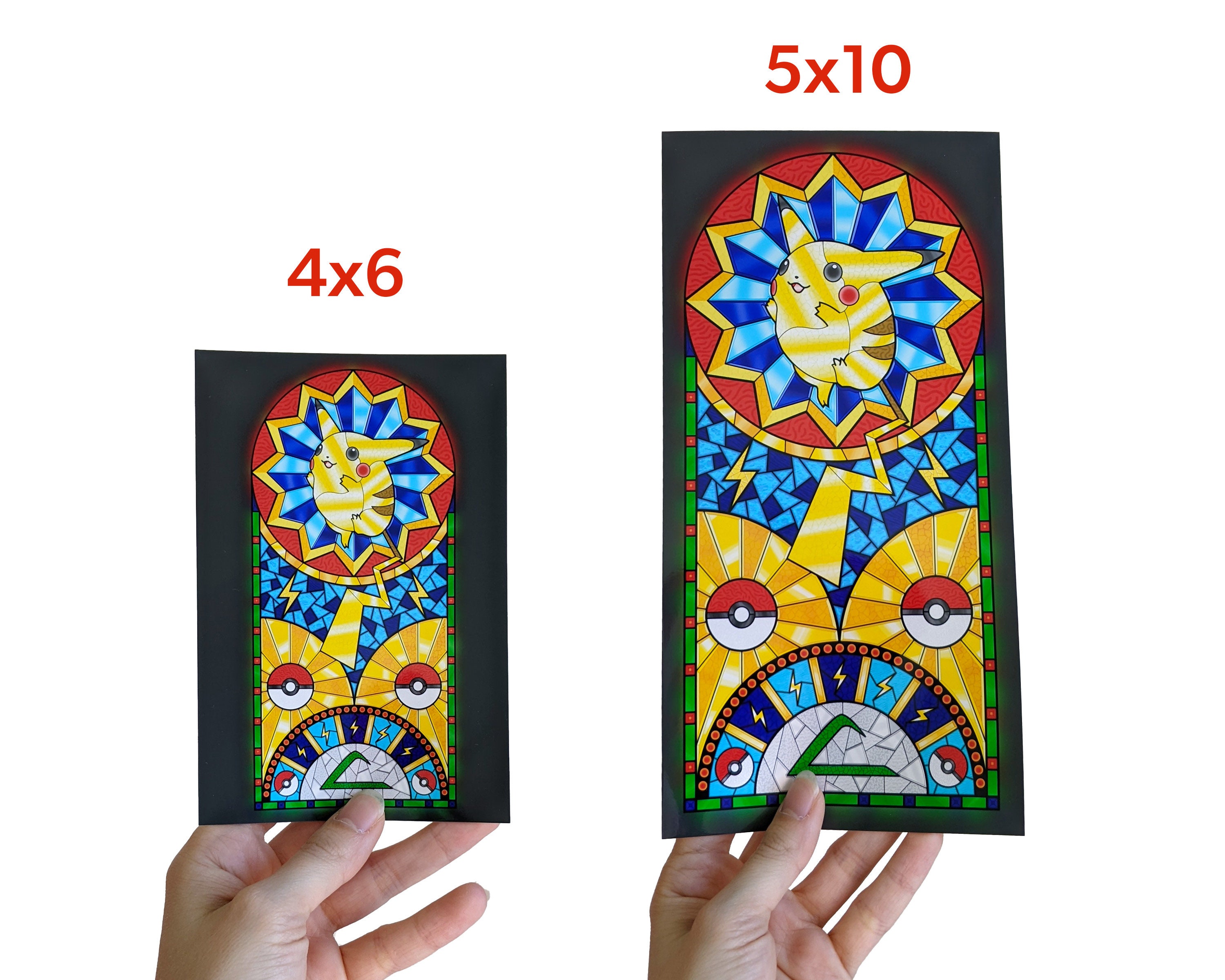 Pikachu Stained Glass Print | Digital Illustration | Choose Your Size ...