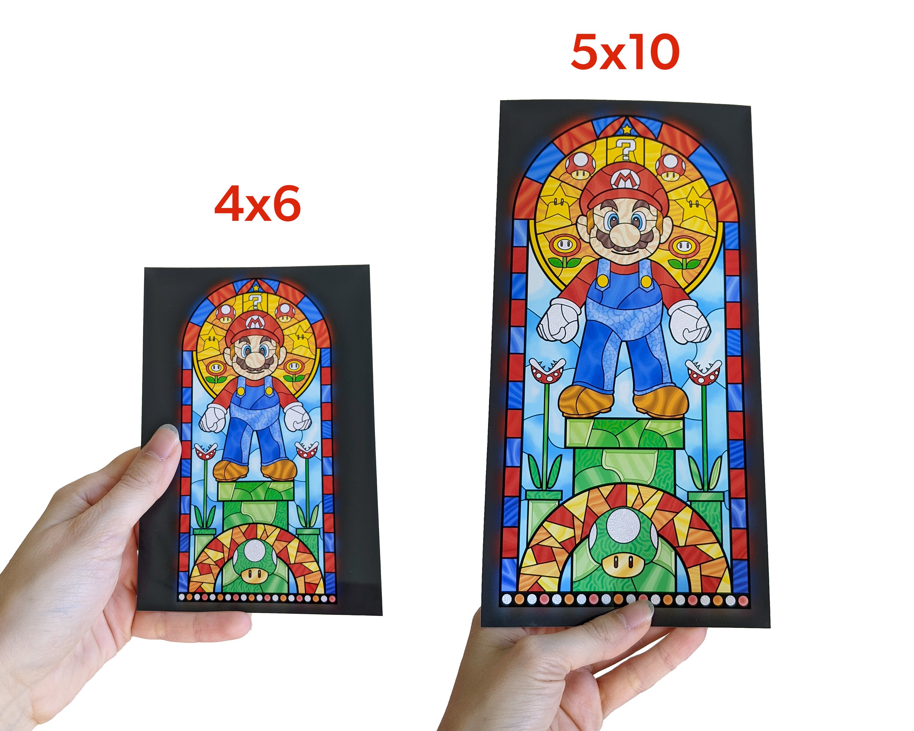 Mario Stained Glass Print | Digital Illustration | Choose Your Size ...