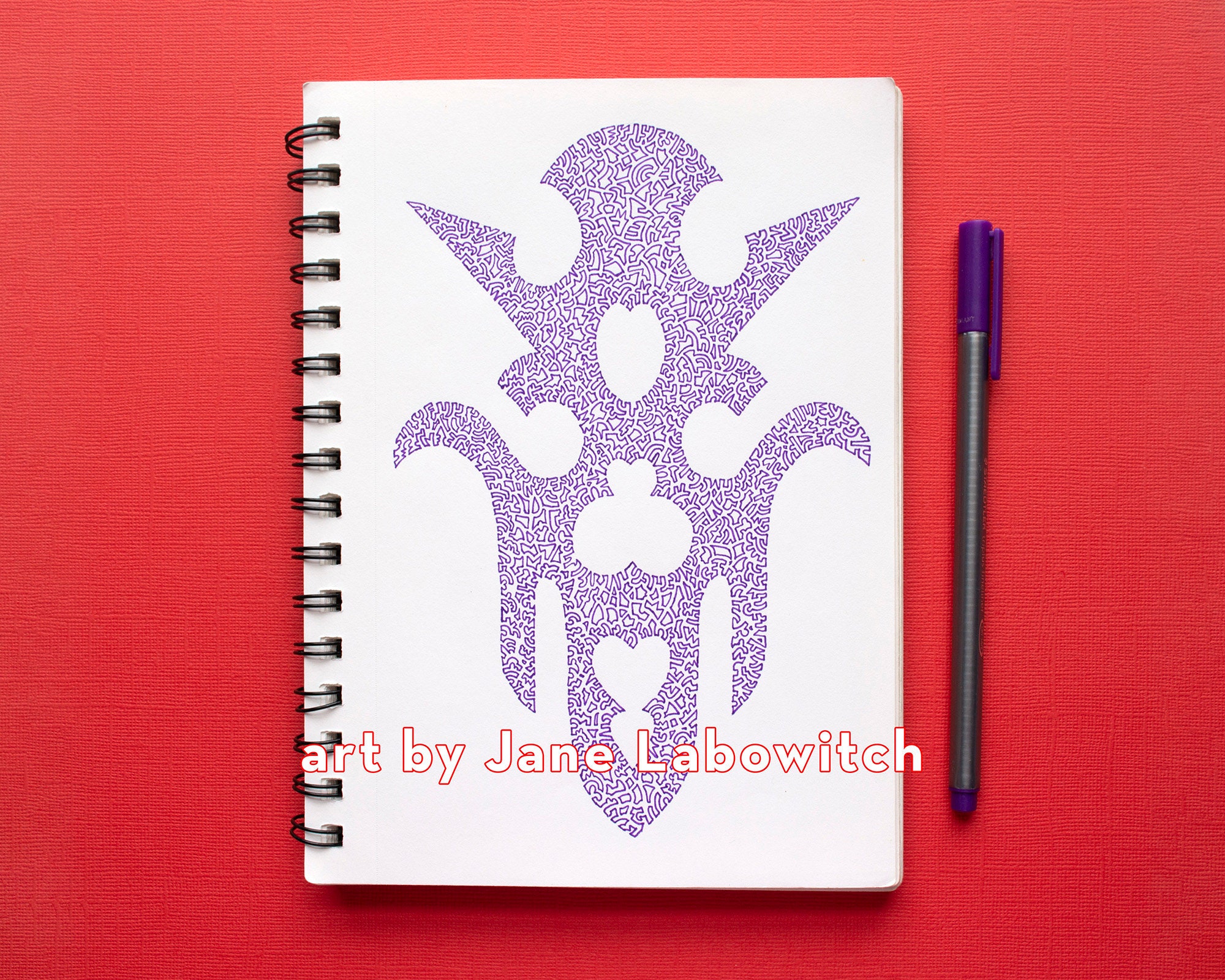 Violet Emblem Doodle | Tiny Art | Doodle Art | Small Technical ...
