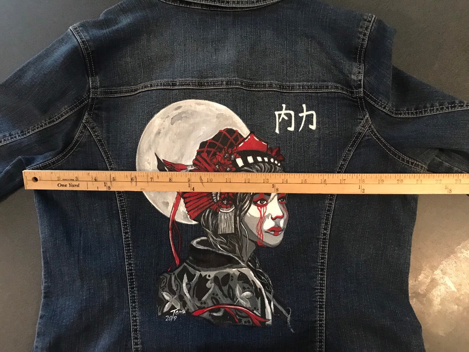 Samurai Woman Denim Jacket Large - Etsy