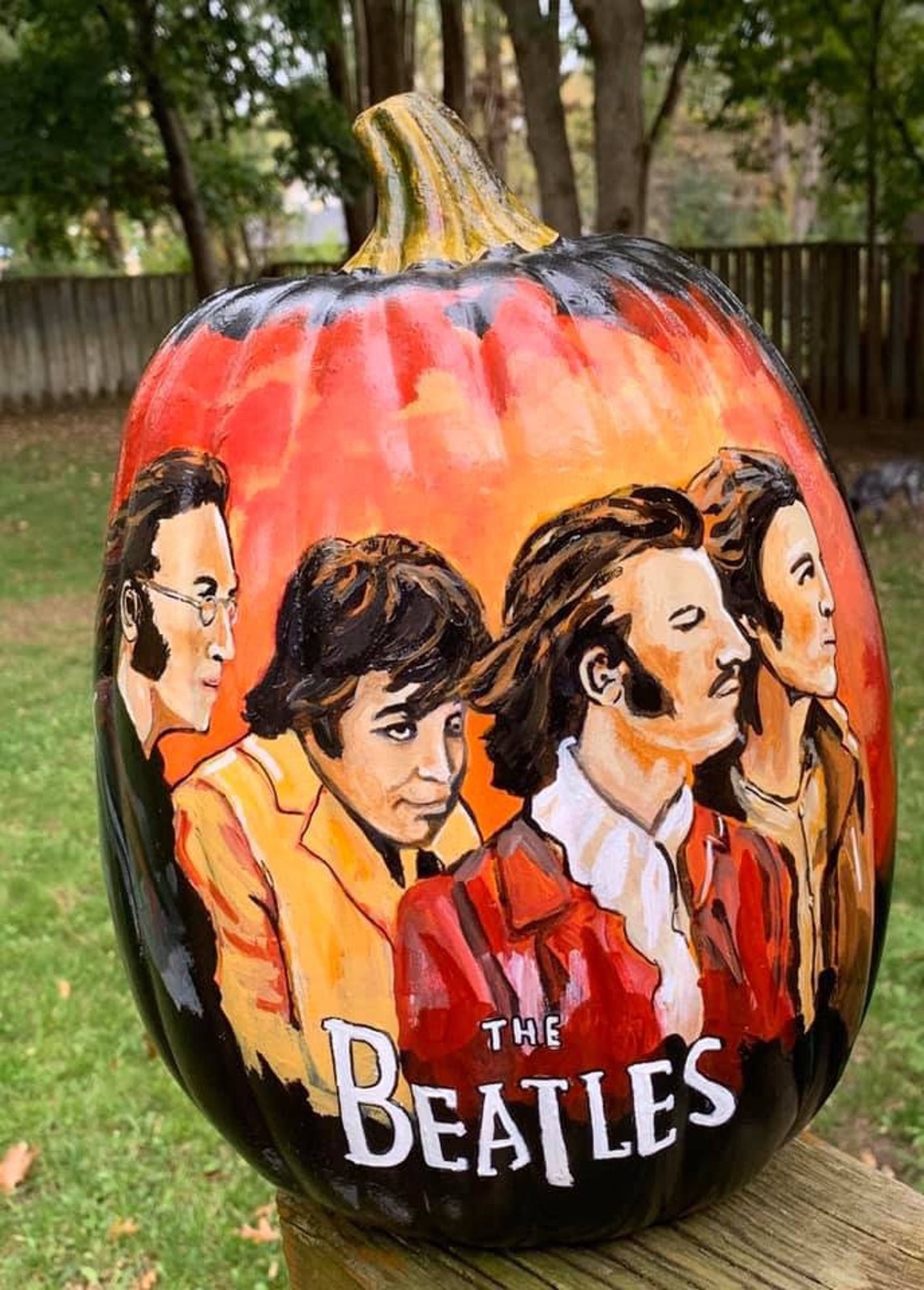 Beatles Inspired Hand Painted Pumpkin - Etsy