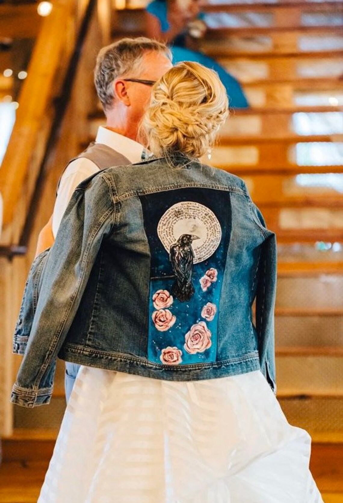 Custom Bridal Denim Jacket Floral - Etsy
