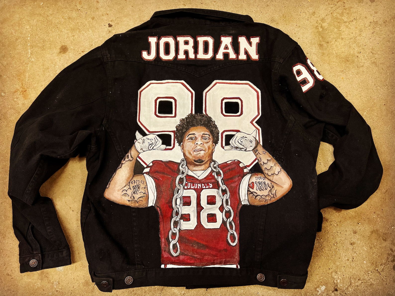 Hand Painted Football Player Jackets Deposit / Football, Baseball ...