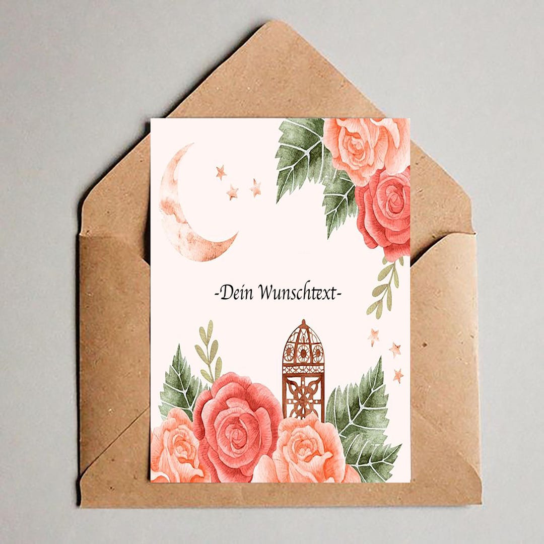 Card Kaaba Islam Folding Card Muslim Card 15x15 With Envelope Custom ...
