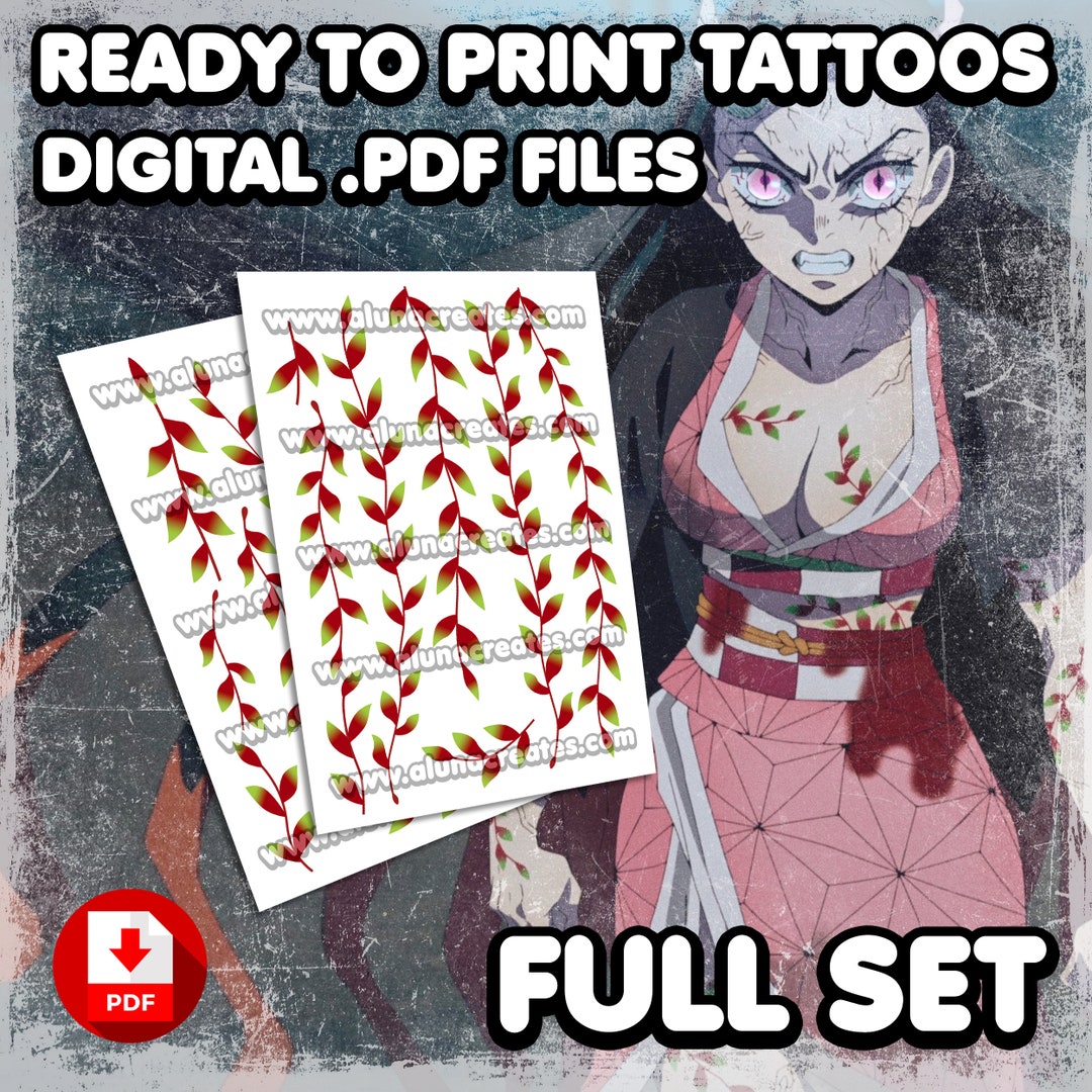 Nеzukо | Digital Tattoos | Leaf Tattoo | Cosplay | Costume | Tattoos ...