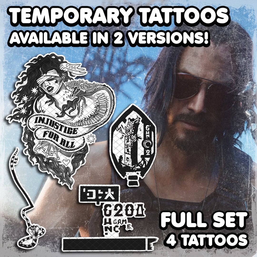 Johnny Silvеrhand | Temporary Tattoos | Realistic | Cosplay | Costume ...