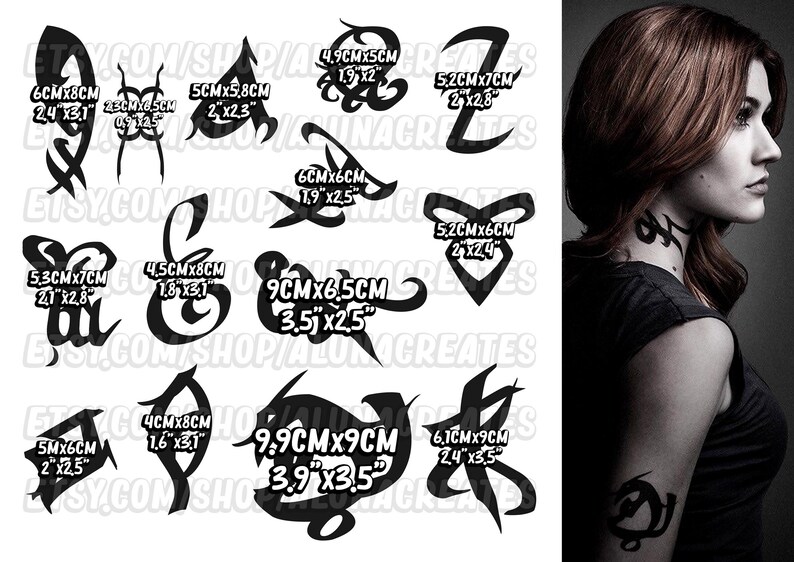 Shadowhunters / Temporary Tattoos / Realistic / Cosplay / - Etsy