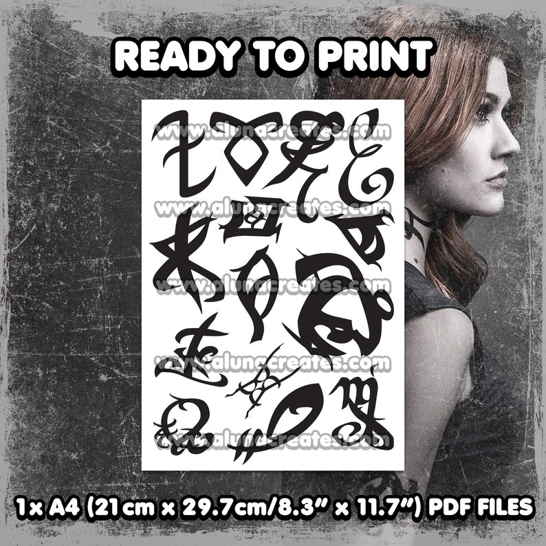 Clary | Digital Tattoos | Clary Cosplay | Costume | Fake Tattoo ...