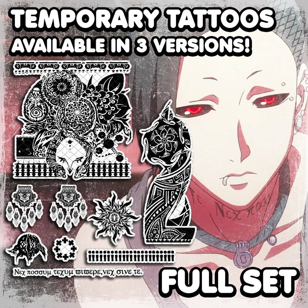 Utа | Temporary Tattoos | Realistic | Cosplay | Costume | Fake Tattoo ...