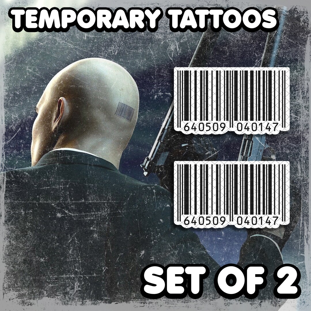 Hіtmаn | Temporary Tattoos | Realistic | Barcode Tattoo | Head Tattoo ...