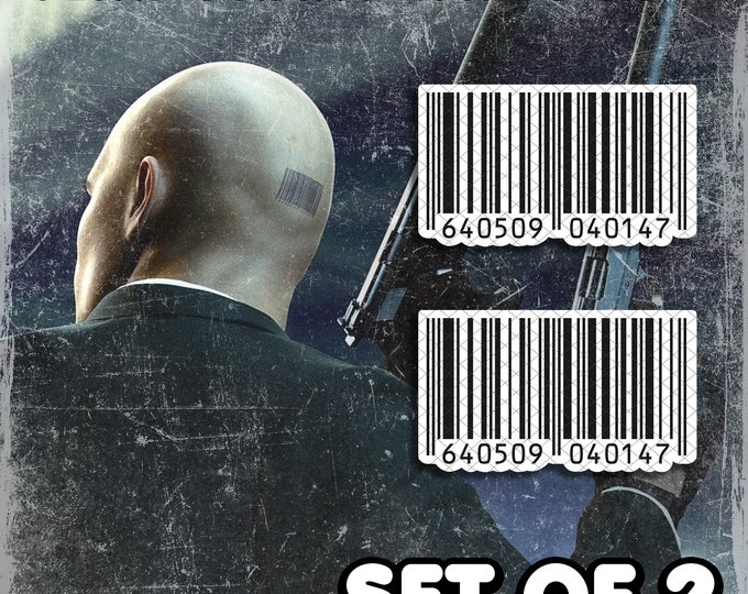 Hitman Barcode Tattoo set of 2 Agent Barcode Temporary Tattoo ...