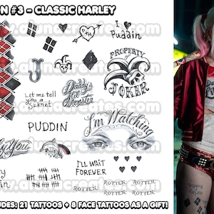 Hаrlеy Quinn SS | Temporary Tattoos | Realistic | Cosplay | Costume ...