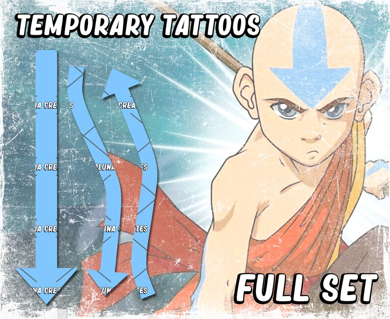 Ааng / Temporary Tattoos / Realistic / Head and Hands Tattoos - Etsy ...