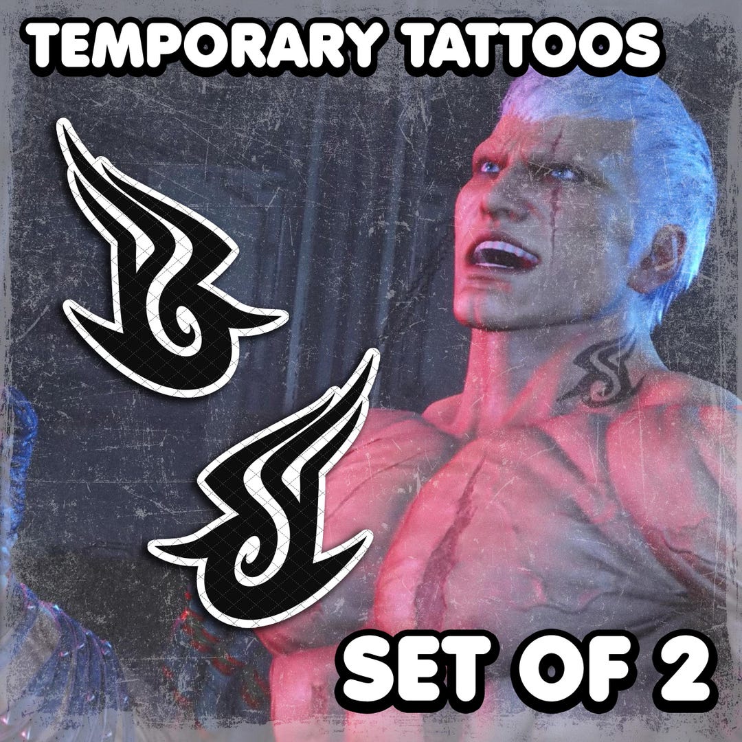 Bryan | Temporary Tattoos | Realistic | Neck Tattoo | Cosplay | Costume ...